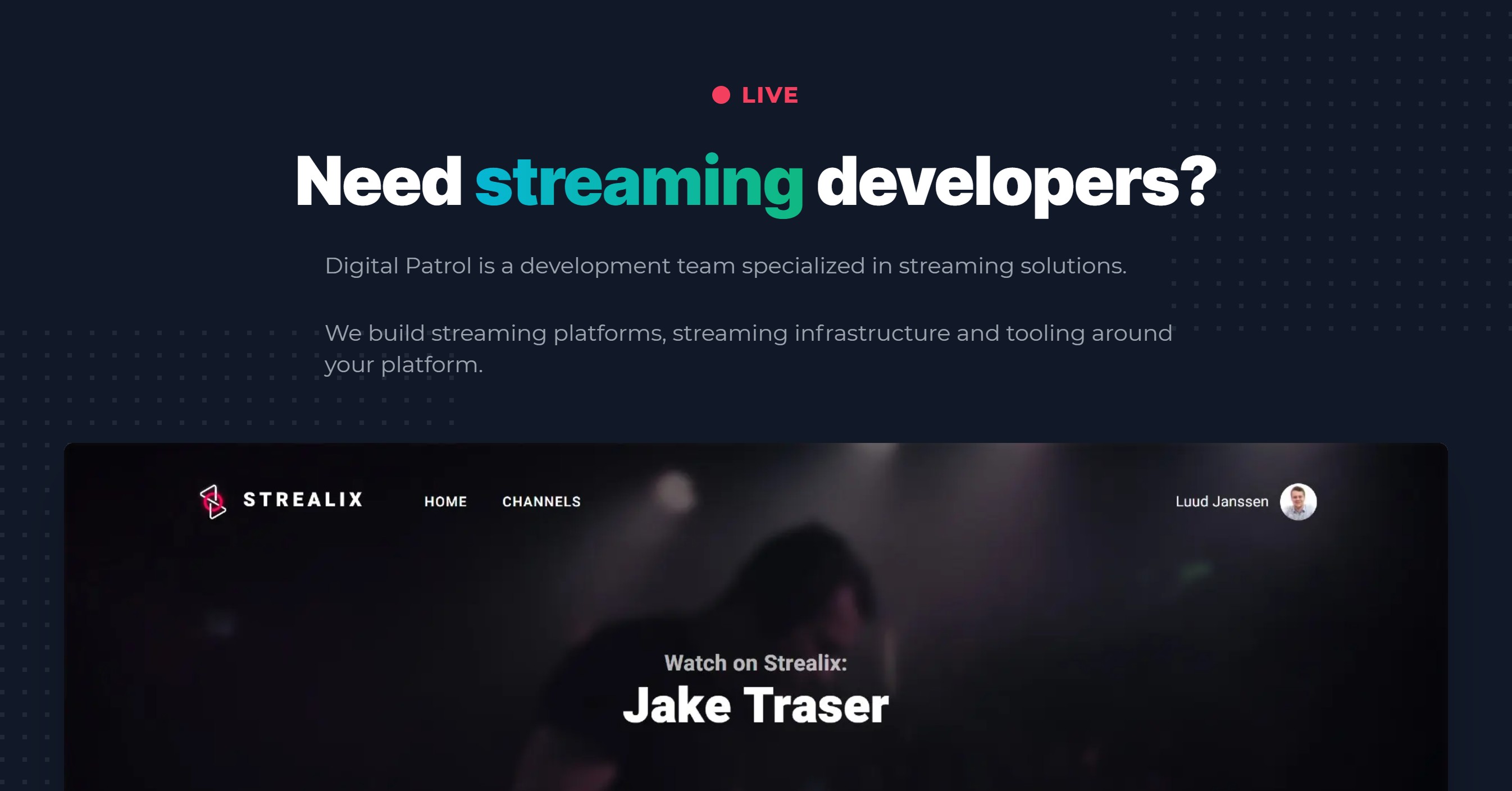 Digital Patrol - Video platform web development